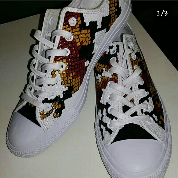 Converse | Shoes | Custom Snake Print Converse | Poshmark
